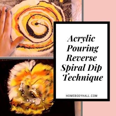 Acrylic Pouring Reverse Spiral Dip Technique - Homebody Hall