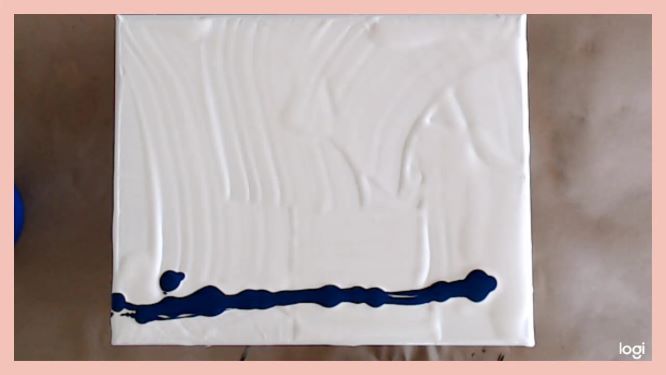 Abstract Wave Acrylic Pour Painting Lesson - Homebody Hall