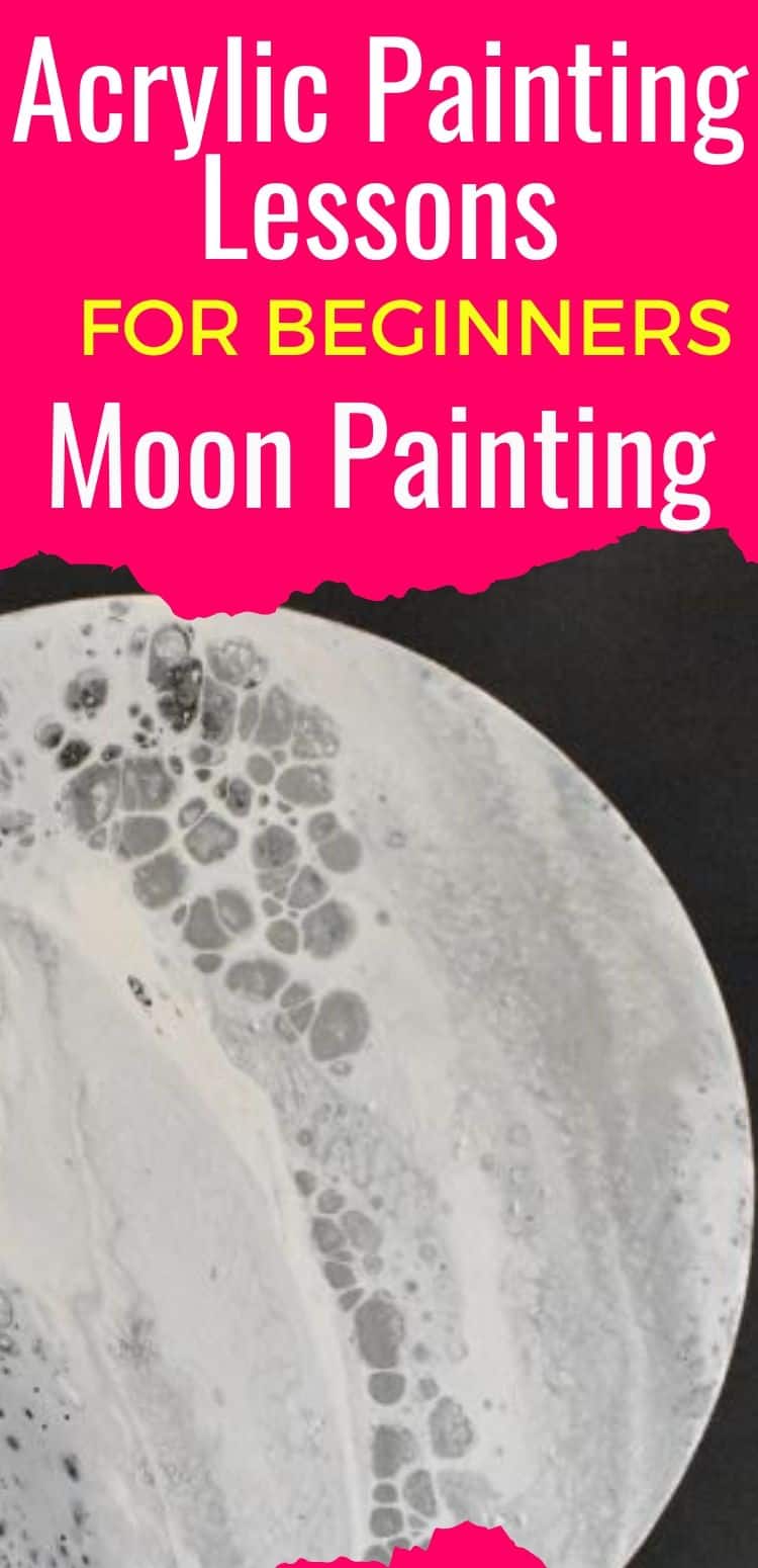 Easy Acrylic Moon Painting with Acrylic Pouring - Homebody Hall