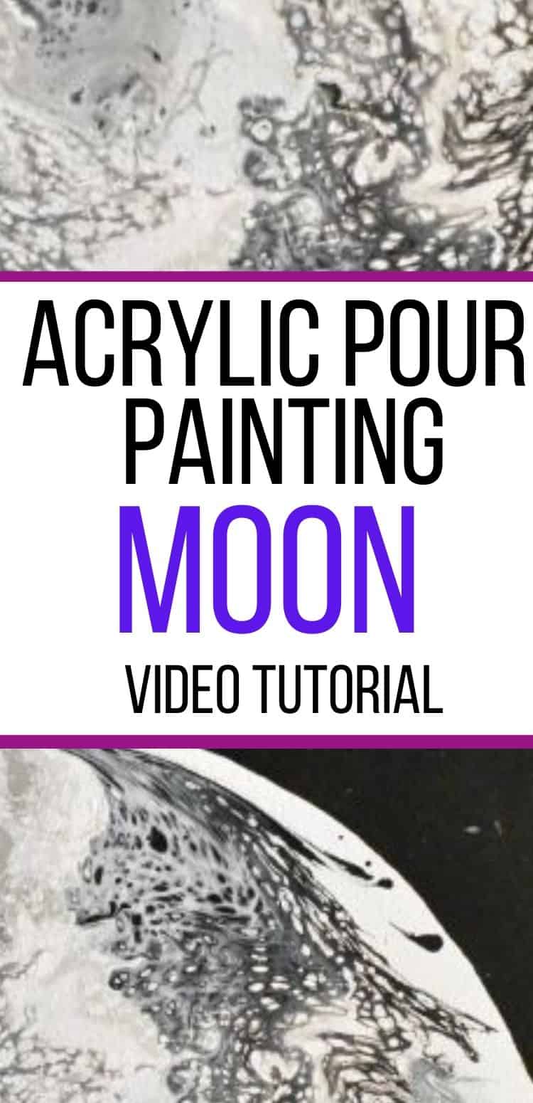Easy Acrylic Moon Painting with Acrylic Pouring - Homebody Hall