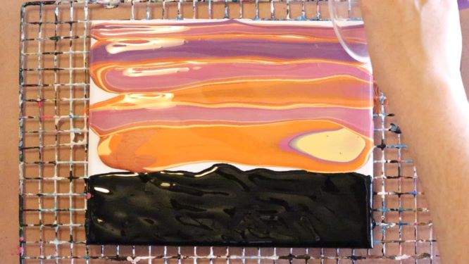 How to Paint a Sunset Painting with Acrylic Pouring - Homebody Hall