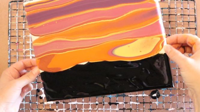 How to Paint a Sunset Painting with Acrylic Pouring - Homebody Hall